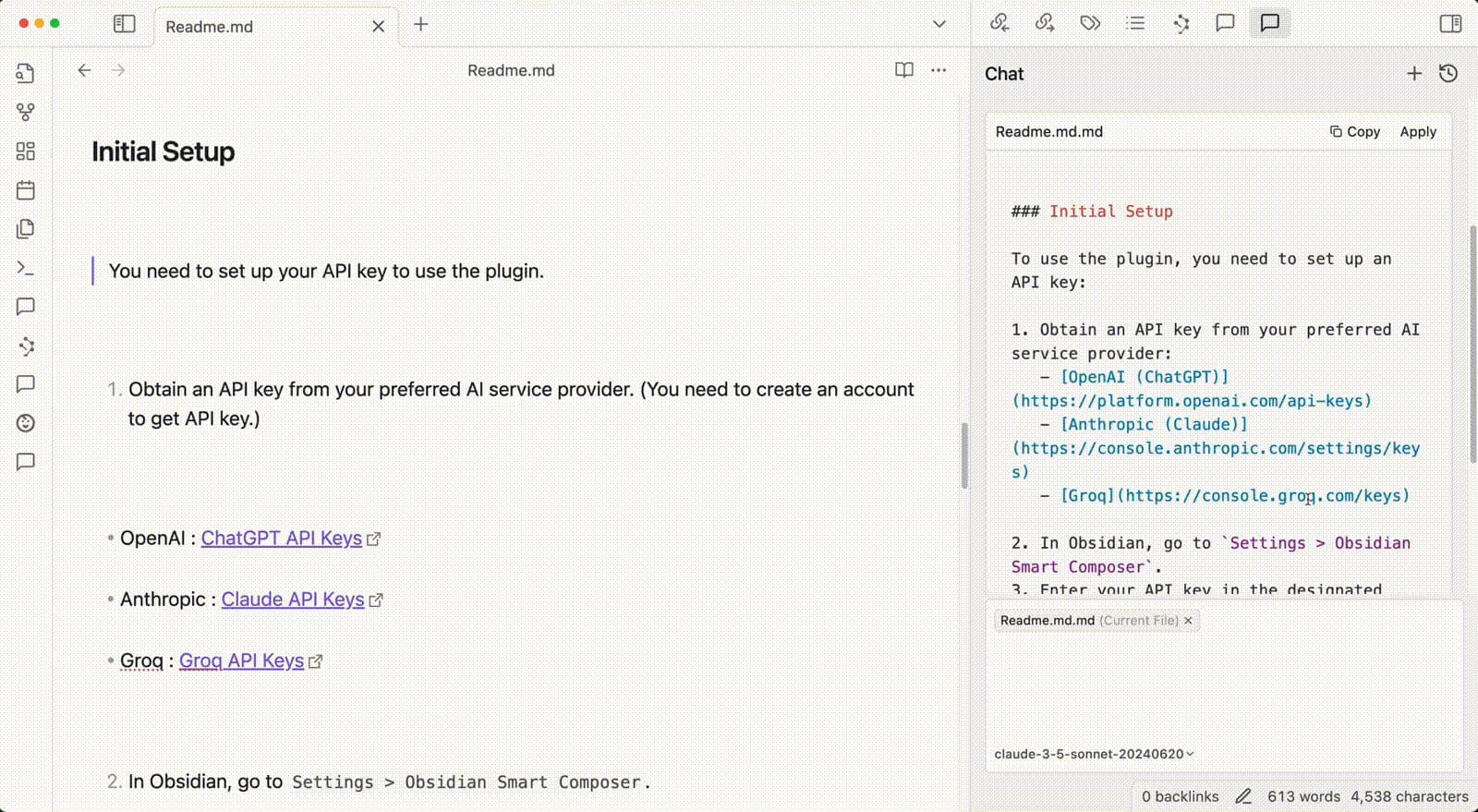 Smart Composer：像 Cursor 一样的 Obsidian 插件，助力内容创作者高效写作
